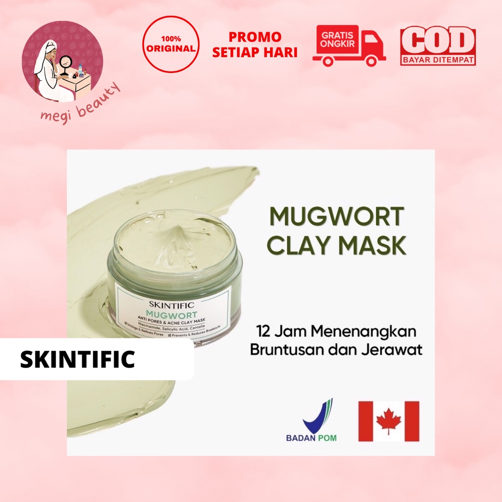 Jual TERMURAH skintific Mugwort Mask Anti Pores & Acne Clay Mask / Pore Clarifying Mud Mask Wash ...