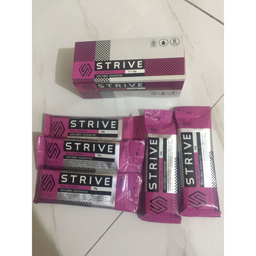 Jual 1 Box Isi 5Pcs Strive Rasa Markisa Suplemen Kesehatan Olahraga Energi Gel Sepeda Kebugaran ...