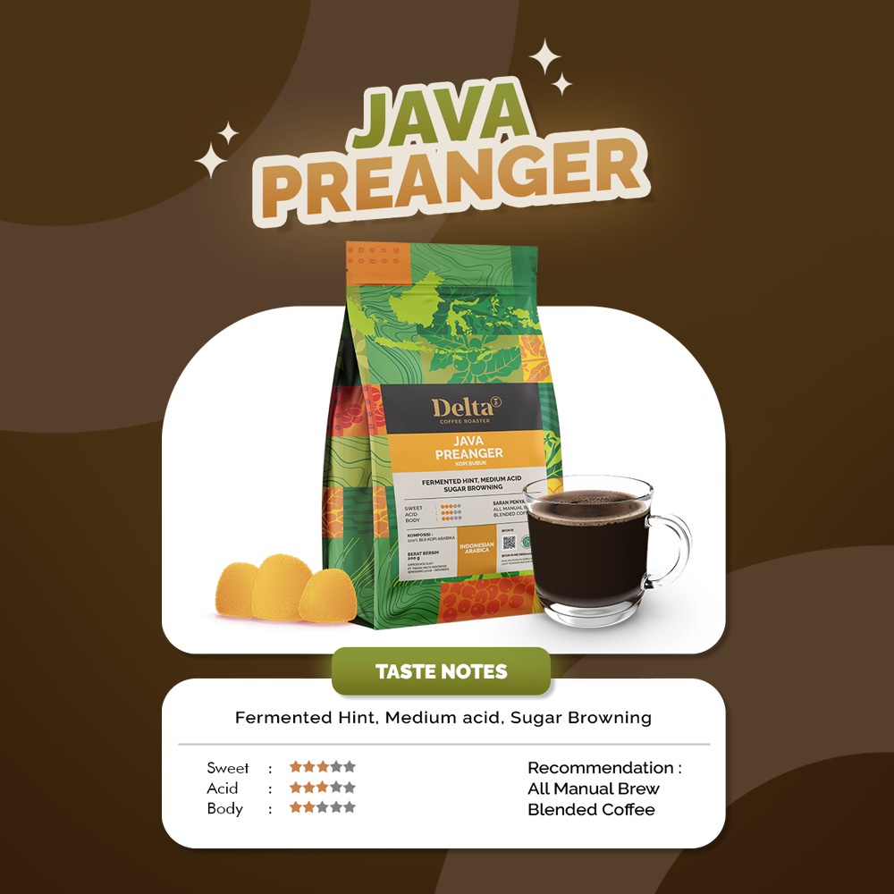 Jual Delta Coffee - Java Preanger Arabika Medium Roast 200g | Shopee ...