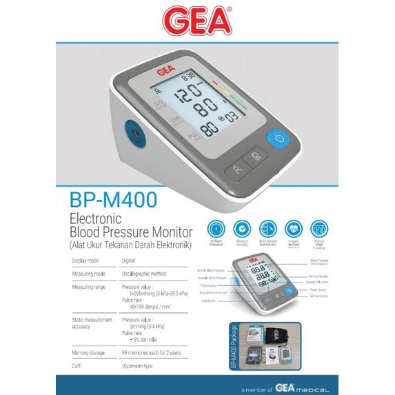 Jual Electronic Blood Pressure Monitor BP-M400 GEA/Tensimeter Digital ...