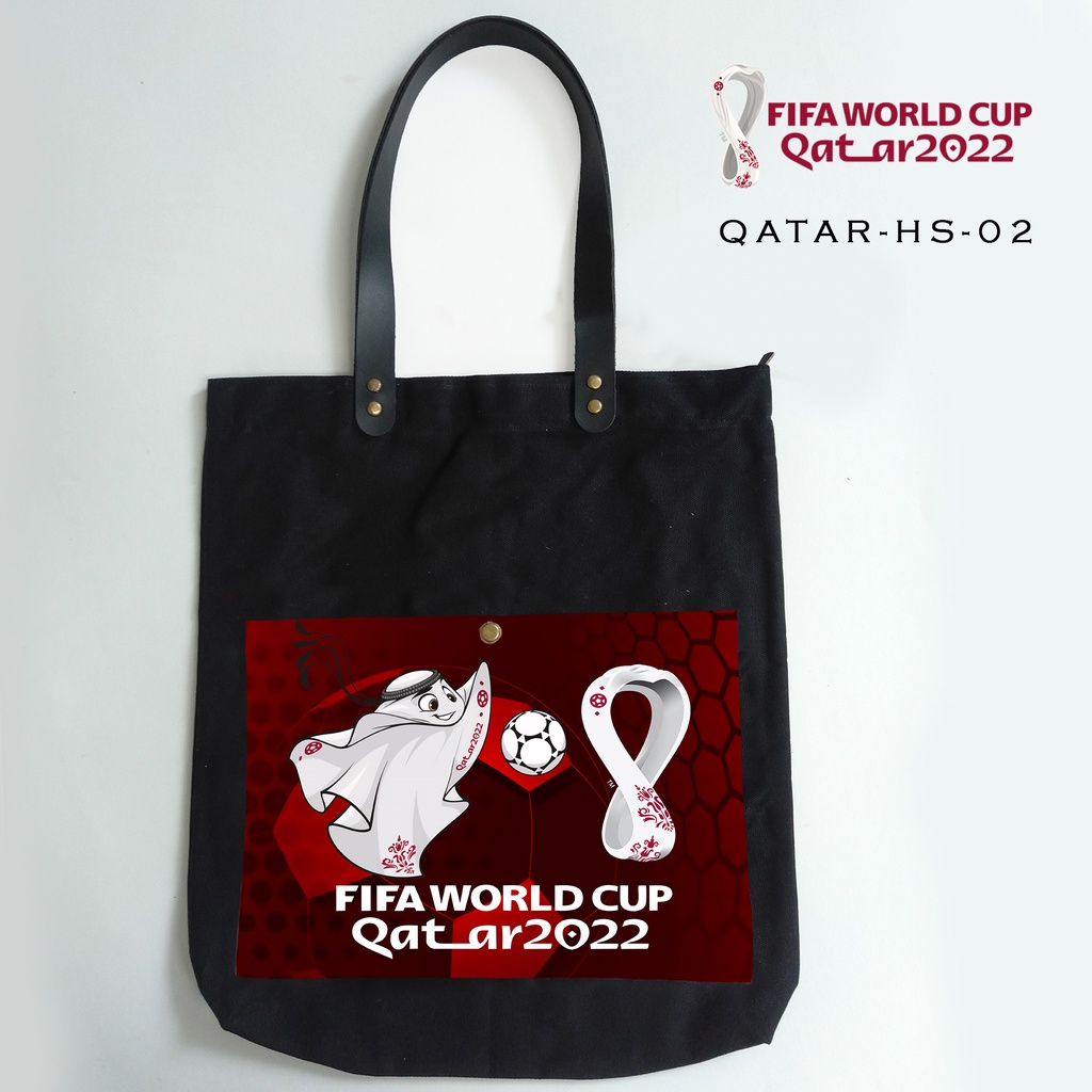 Jual Totebag Canvas Hitam Seri Piala Dunia 2022 Qatar WorldCup | Shopee ...