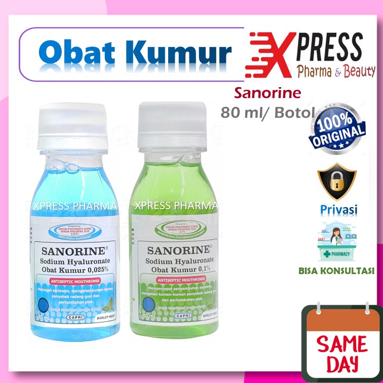 Jual ⚡XPRESS⚡ Sanorine Biru / Hijau 80 ml Obat Kumur Sariawan Gusi ...