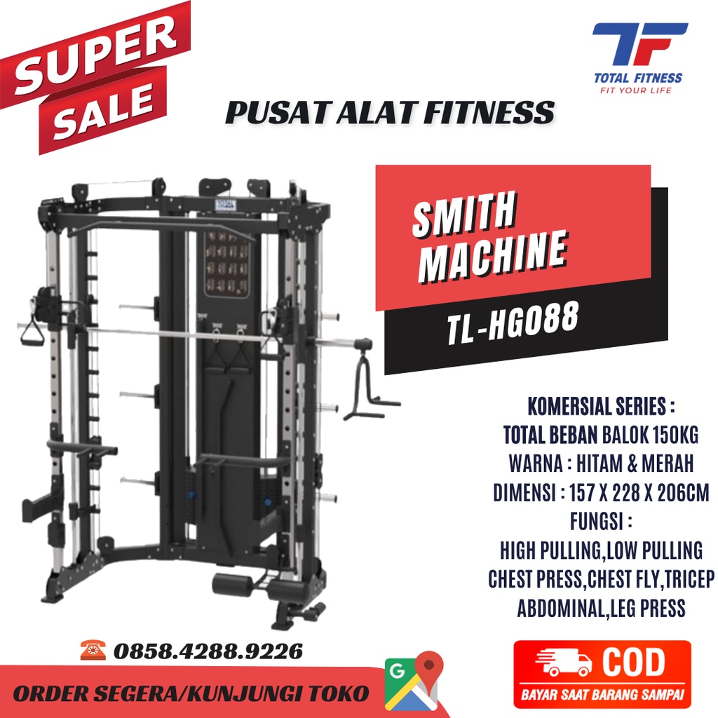 Jual Alat gym smith machine power rack Total fitness | Shopee Indonesia