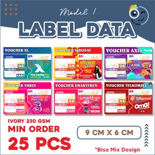 Jual Label Data Harga Paket Data Etalase Konter Murah / Label Voucher ...