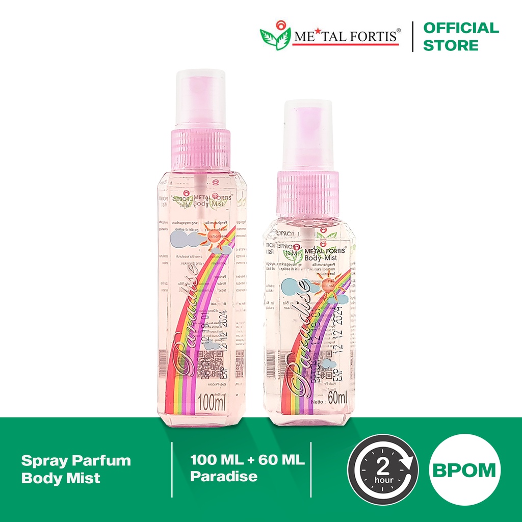 Jual METAL FORTIS Pengharum Badan COMBO 2 Pcs 100ML+60ML Body Mist ...