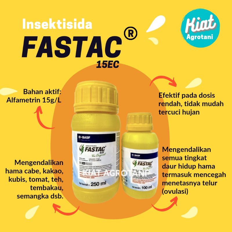Jual Insektisida Obat Hama Kutu Tanaman FASTAC 15 EC 100ml 250 ml ...