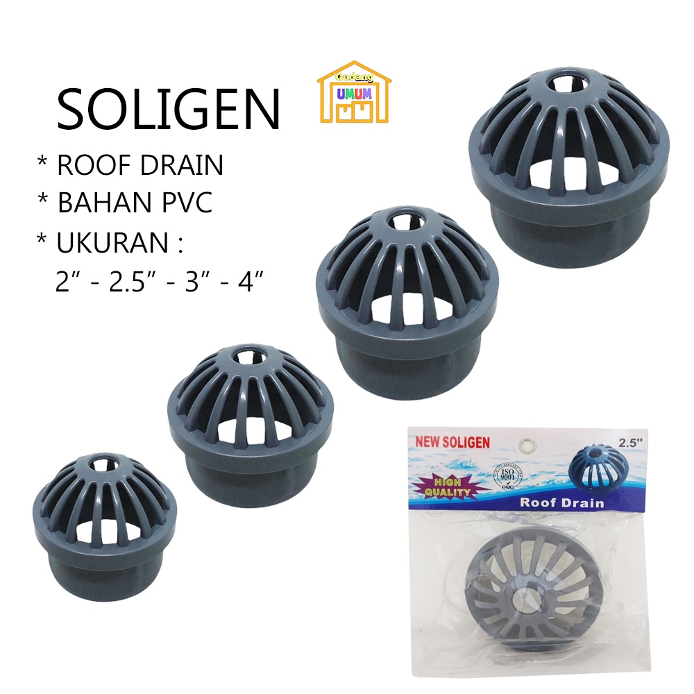 Jual Roof Drain Pvc Merk SOLIGEN Varian Ukuran 2" - 2.5" - 3" - 4 ...