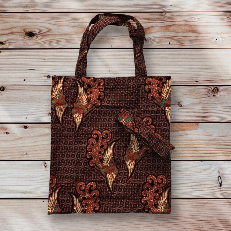 Jual Tote bag lipat / Tas batik lipat / Tas Belanja lipat kain batik GO GREEN (bisa dicuci ...