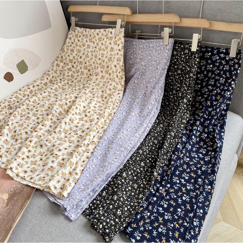 Jual [COD] ROK WANITA KOREA STYLE / FLORAL PATTERN SKIRT / LONG SKIRT ...