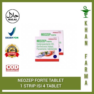 Jual NEOZEP FORTE TABLET 1 STRIP ISI 4 TABLET OBAT DEMAM FLU DAN BATUK ...