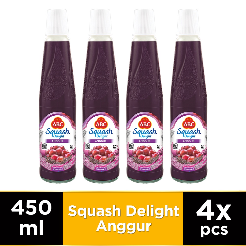 Jual ABC Sirup Squash Delight Anggur 450 ml - Multi Pack 4 pcs | Shopee ...