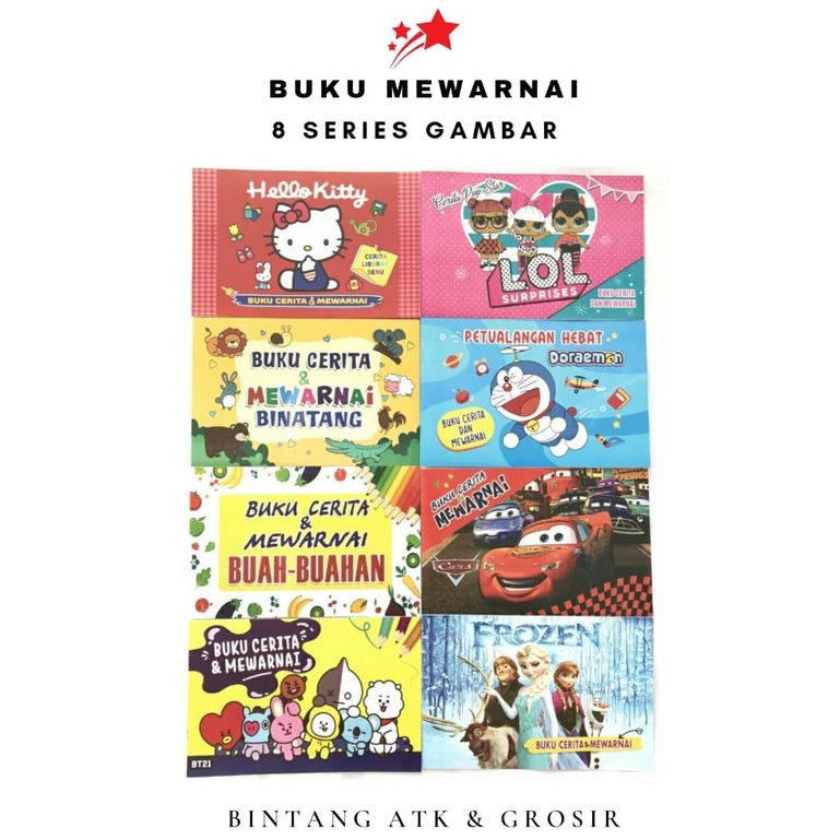 Jual Buku Cerita Dan Mewarnai Bintang 8 Serie Gambar | Shopee Indonesia