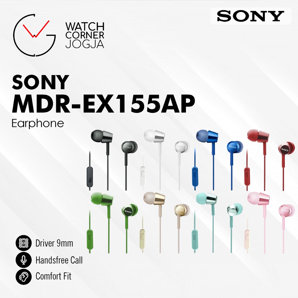 Jual Sony MDR-EX155AP / EX155AP In-Ear Monitor Earphone with Mic ...