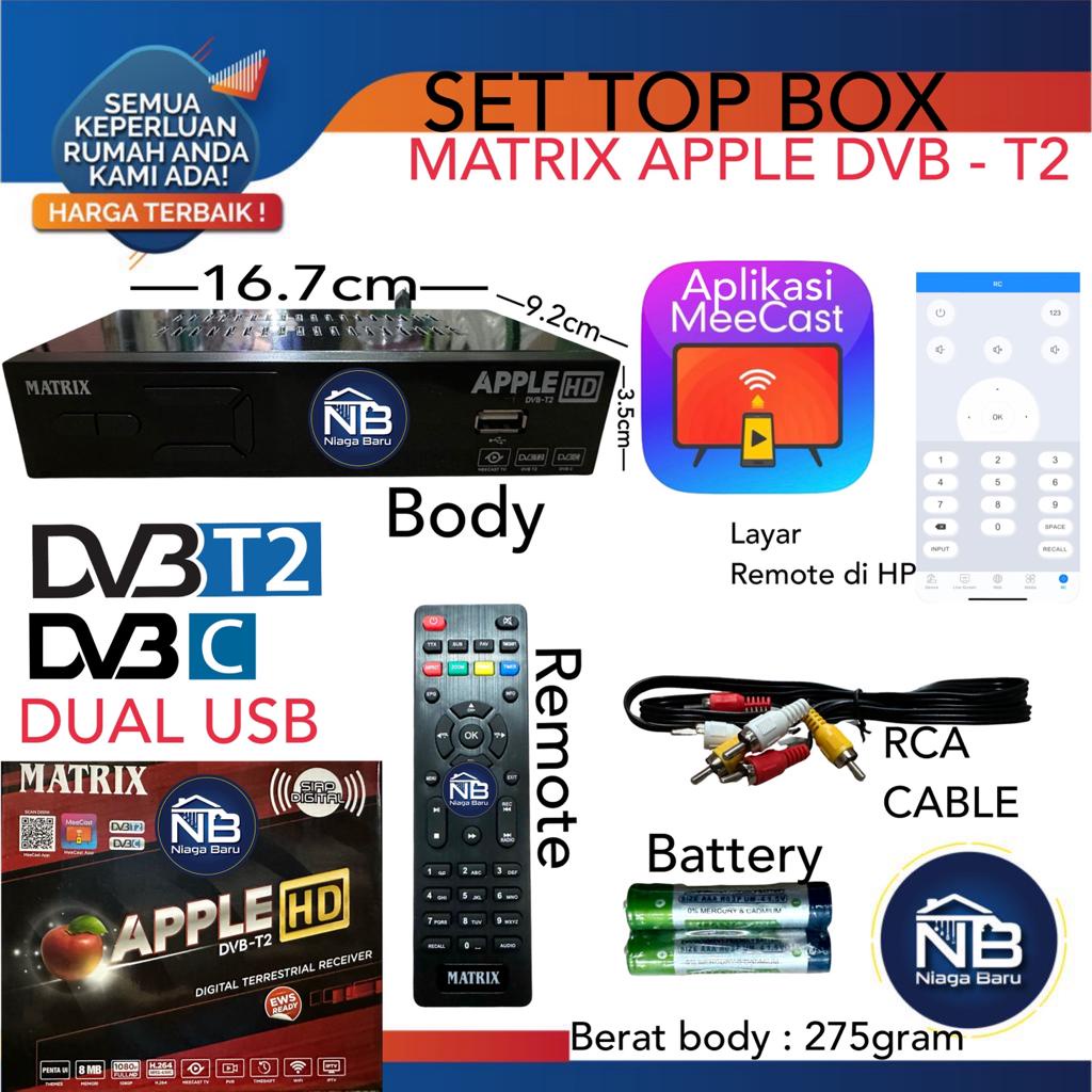 Jual Set Top Box TV Digital MATRIX APPLE HD Receiver TV DVB T2 Red UHF STB | Shopee Indonesia
