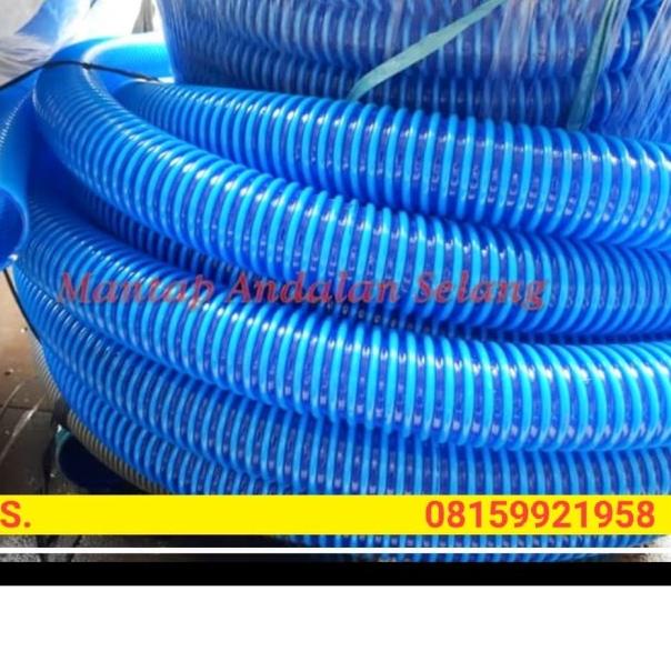 Jual Selang Hisap Spiral Biru 3 inci Selang Pompa Air Sedot Irigasi PVC ...