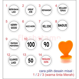Jual Stempel Nilai Reward Stempel Guru Penilaian Bebas Pilih Desain ...