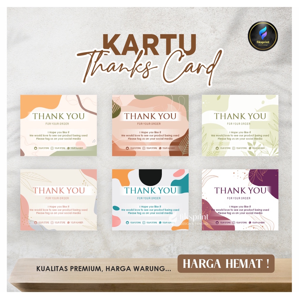 Jual Thank You Card - Kartu Souvenir - Thankyou card - Kartu Hampers ...