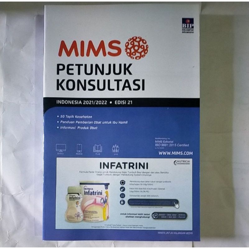 Jual MIMS PETUNJUK KONSULTASI INDONESIA EDISI 21 tahun 2021/2022 ...