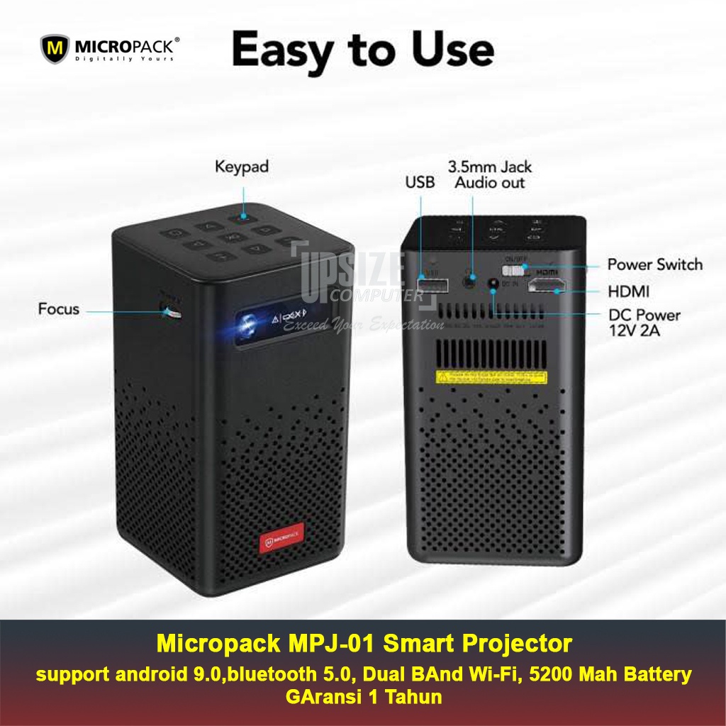 Jual Micropack Mpj 01 Smart Projector Android Portable Include Battery