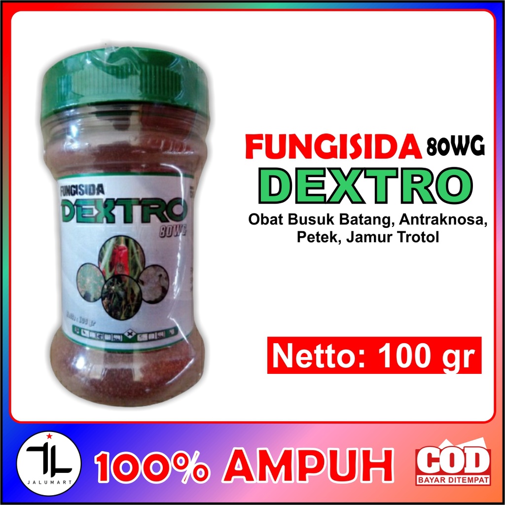 Jual Fungisida DEXTRO 100gr Obat Busuk Batang, Antraknosa, Petek, Jamur Trotol, Cabe, Melon ...