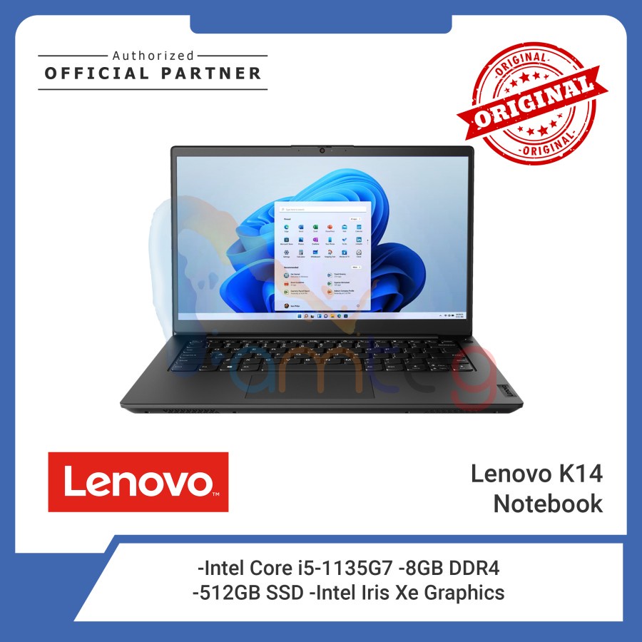 Jual LENOVO Laptop K14 / Intel Core i5-1135G7 / 8GB / 512GB / Win 11 [21CSS04B00] | Shopee Indonesia