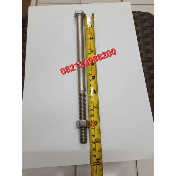 Jual baut mur stainless 1/2 x 9 inch mur baut panjang m12 kunci 19 long ...