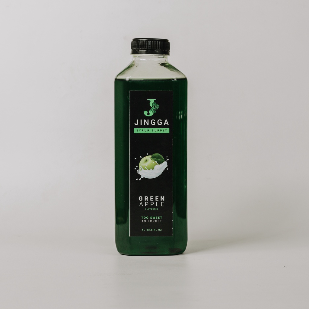 Jual JINGGA Green Apple Syrup 1000 ml - Sirup Flavour Apel Hijau Untuk ...
