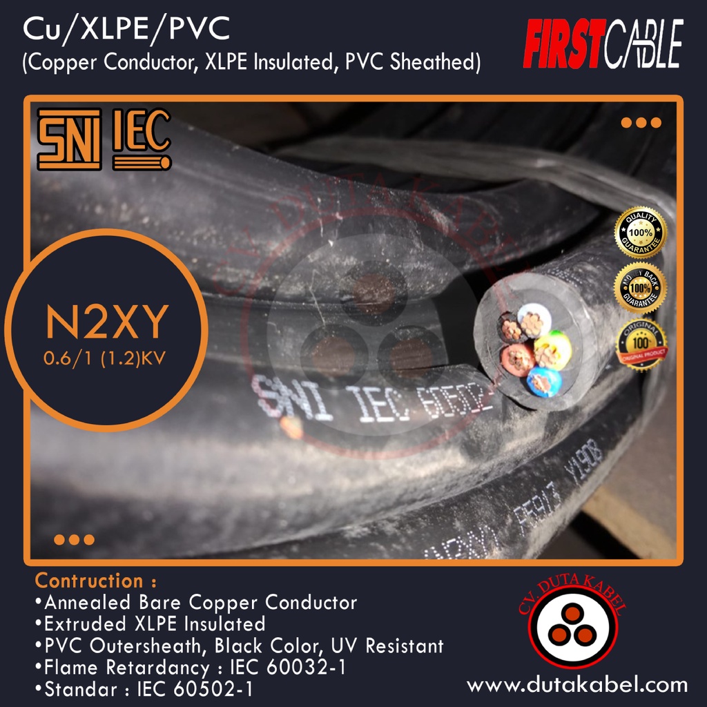 Jual Kabel N2XY 5x1,5 mm2 (Cu/XLPE/PVC) FIRST CABLE /5x1,5 mm/5 x 1,5 mm2/5x1,5mm2/5 x 1,5 mm2 ...