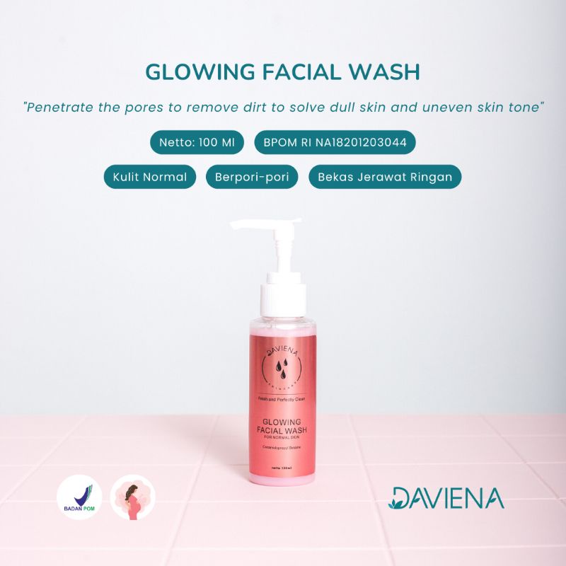 Jual DAVIENA SKINCARE | FACIAL WASH | GLOWING SERIES | Shopee Indonesia