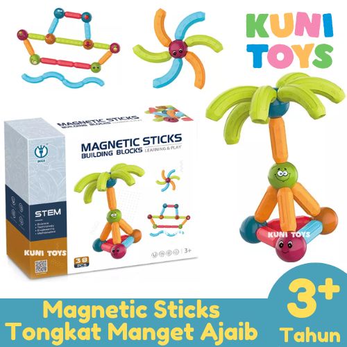 Jual Magnetic Stick Mainan Balok Magnet Sticks Rod Magnetik Bar Tiles ...