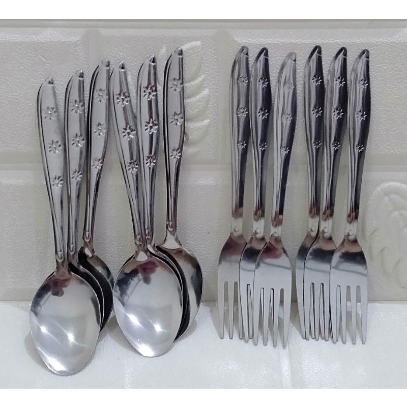 Jual 1 Lusin Sendok makan dan garpu makan | Shopee Indonesia