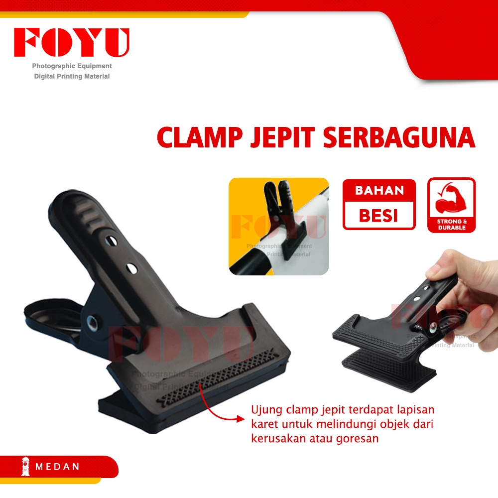 Jual Clamp Jepit Background Studio Pipa Penjepit Besi Karet Serbaguna ...