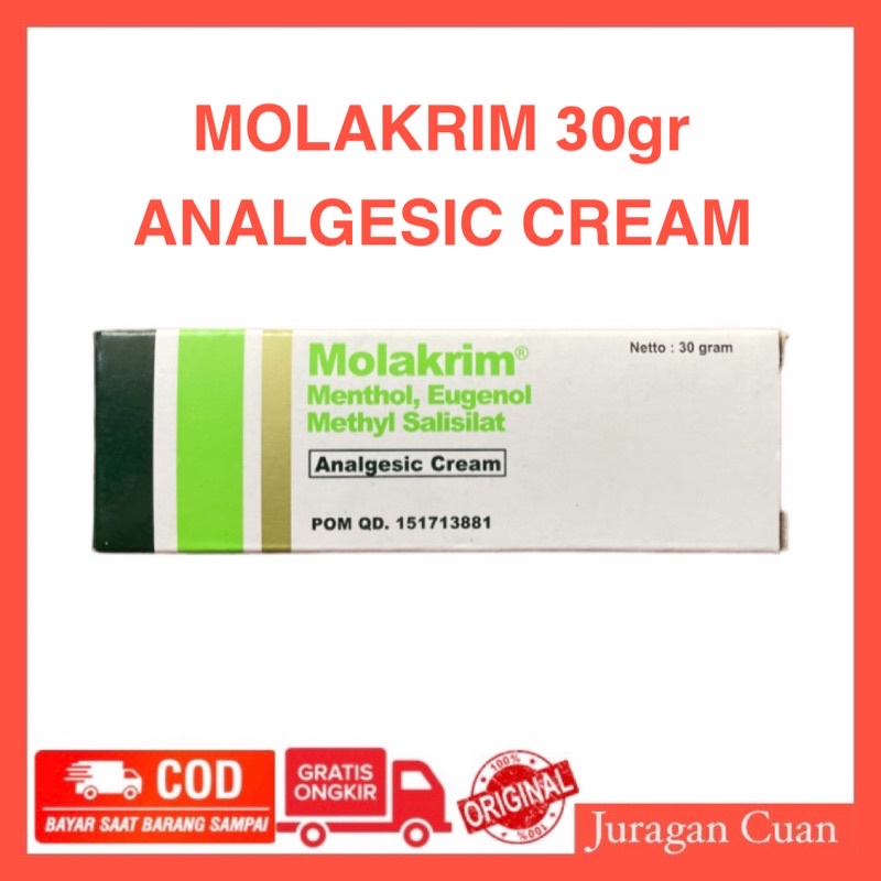 Jual SALEP MOLACREAM ANALGESIC CREAM 30gr Untuk Pegal / Memar ...