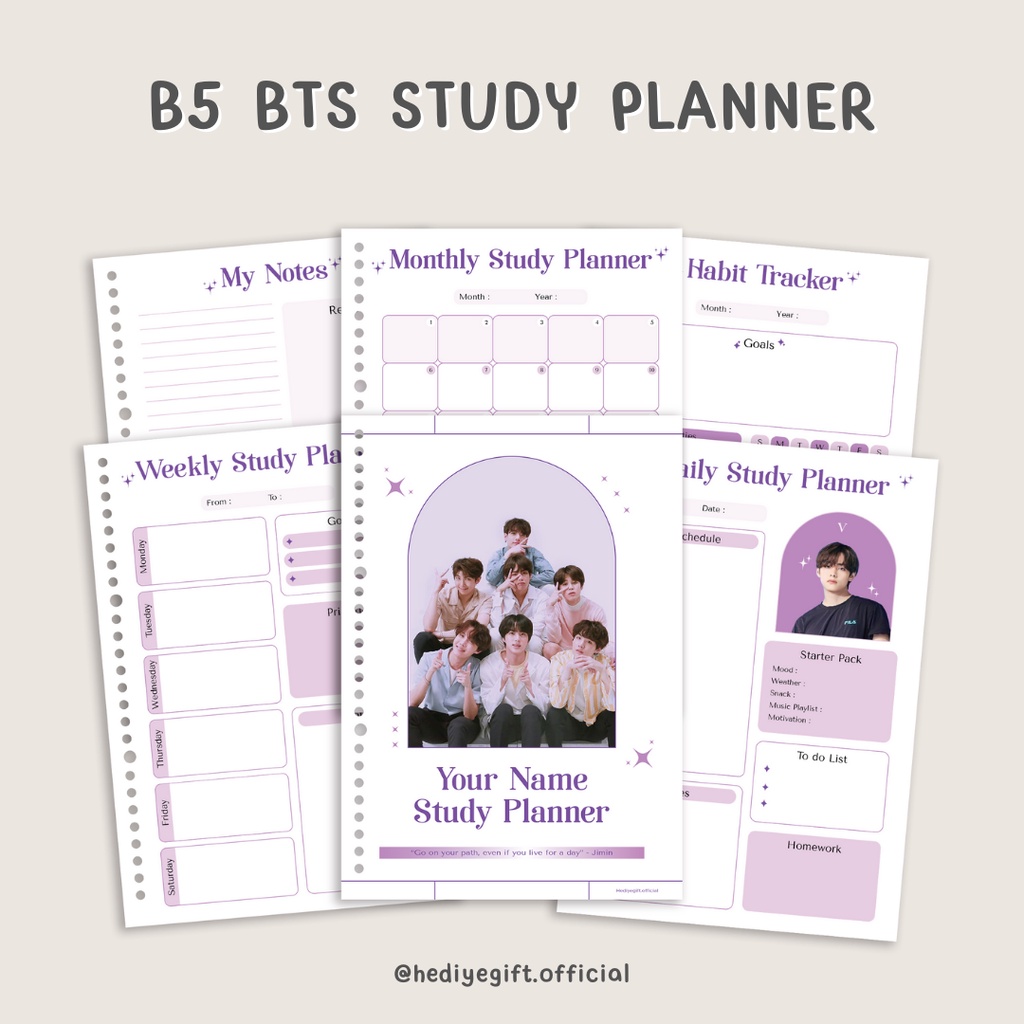 Jual B5 Loose Leaf I BTS Study Planner ~ Kpop Series Planner | Shopee ...
