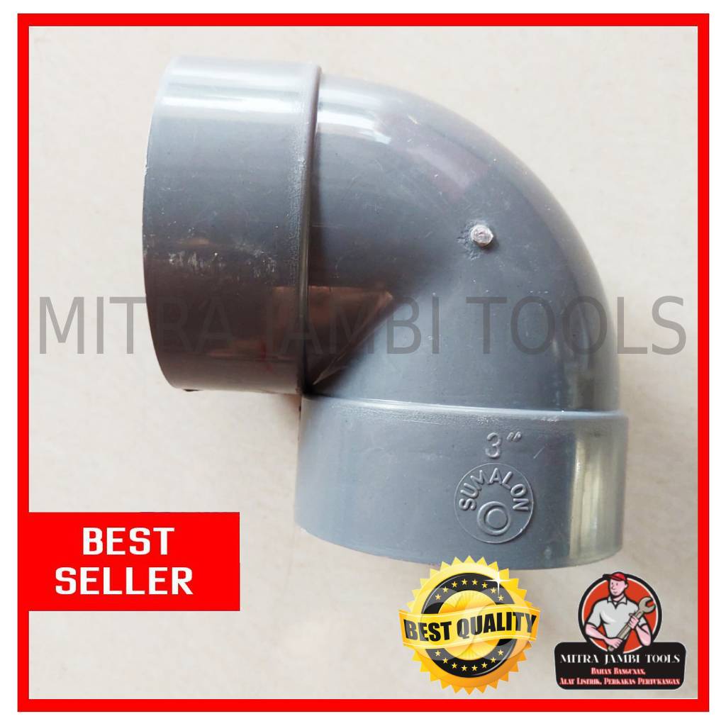 Jual ELBOW PIPA 3 INCH SUMALON / KNIE KNEE L PVC SAMBUNGAN | Shopee ...