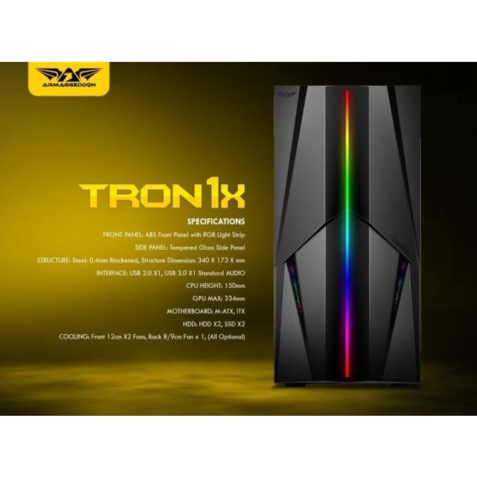 Jual ARMAGGEDDDON TRON 1X RGB MICRO ATX ARMAGEDON CASING | Shopee Indonesia
