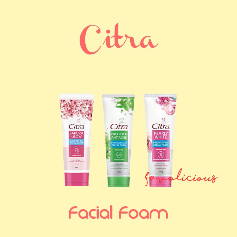 Jual Citra Facial Foam 100g (Brightening Pearly-Sakura-Cleanser Green ...