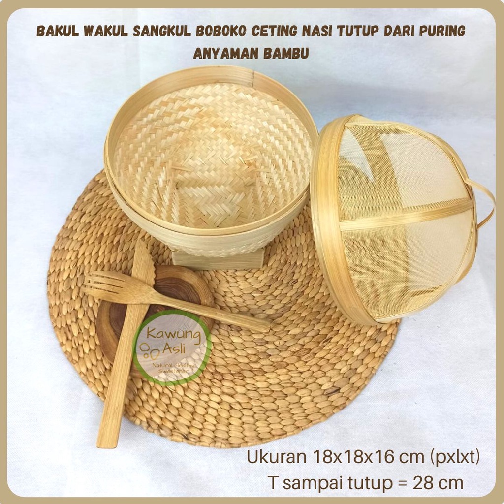 Jual Bakul Wakul Sangkul Boboko Ceting Nasi Tutup dari Puring Anyaman Bambu | Shopee Indonesia