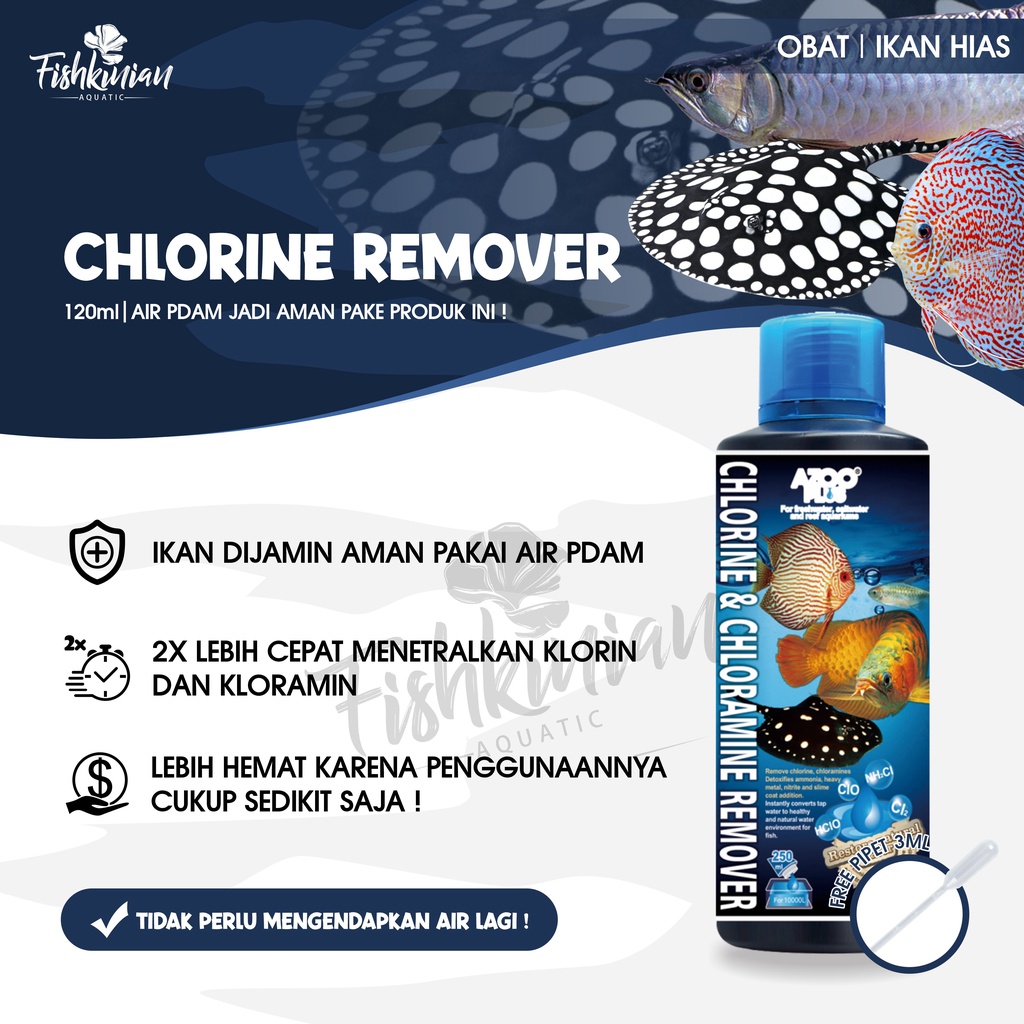 Jual AZOO PLUS CHLORINE DAN CHLORAMINE REMOVER 120 ml - ANTI KLORIN ...