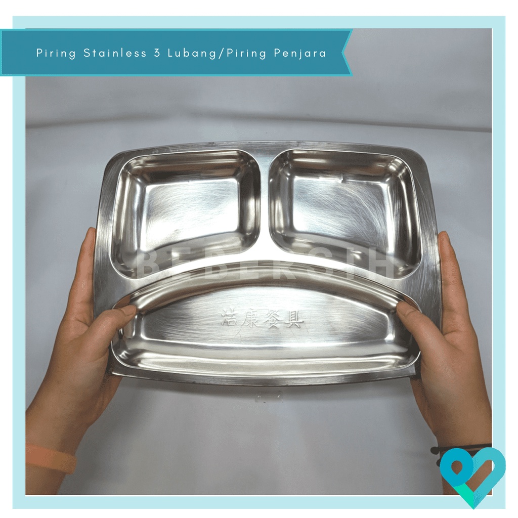Jual Piring Penjara/Piring Stainless Sekat 3/Piring Kantin | Shopee ...