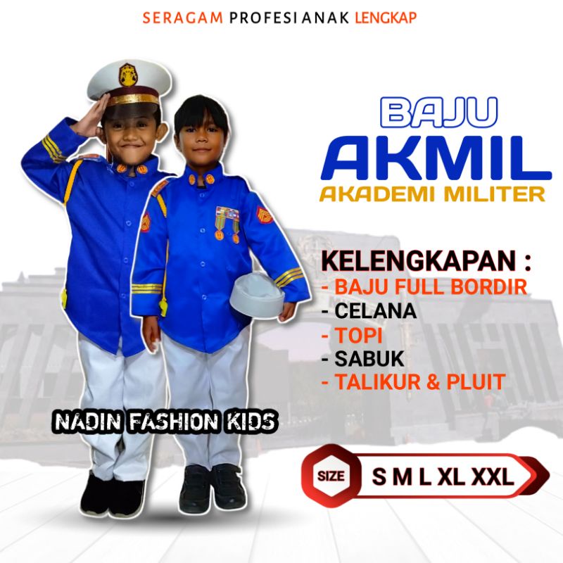 Jual Baju Seragam Profesi Anak Laki-Laki Dan Perempuan Taruna Akmil Akademi Militer Custom ...