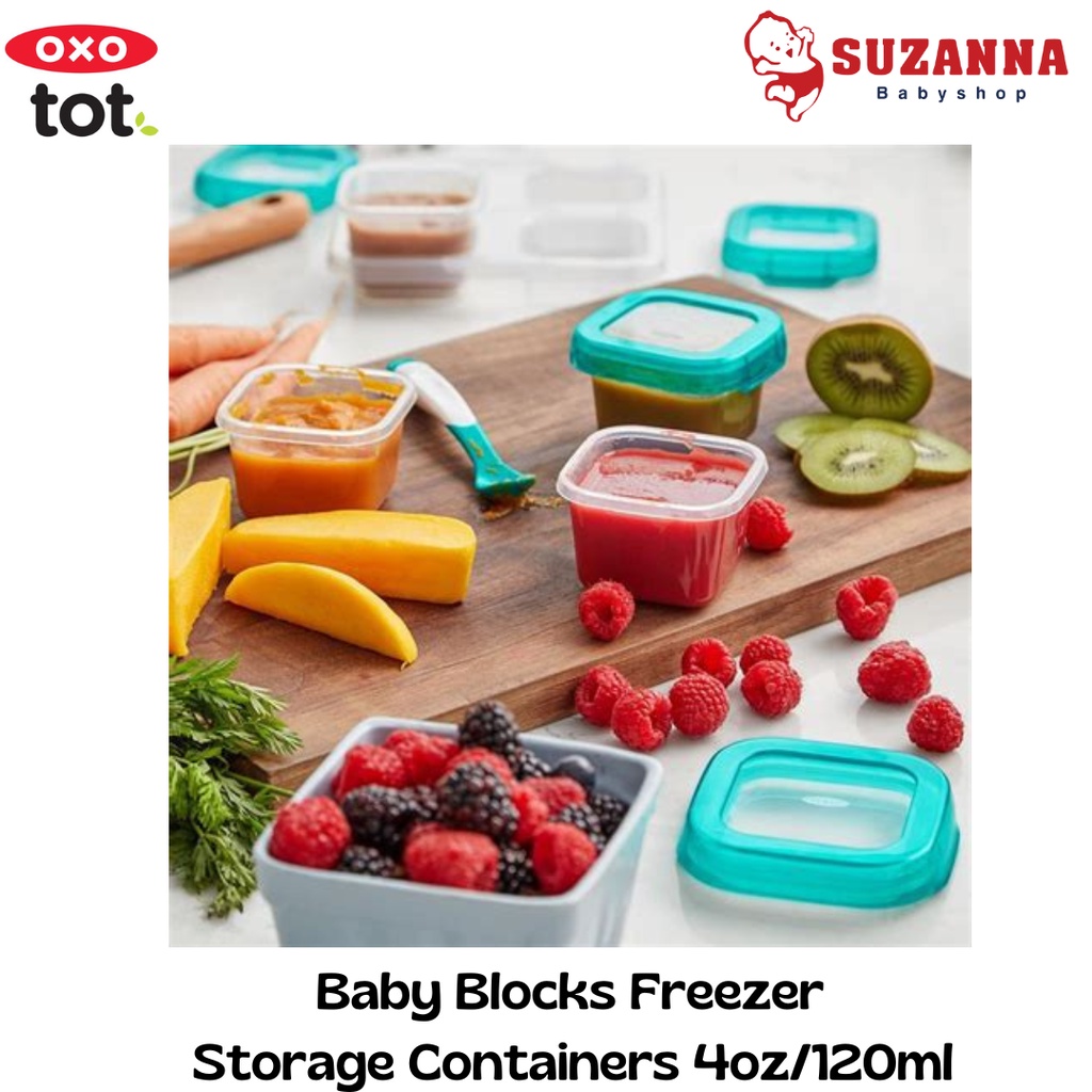 Jual OXO Tot Baby Blocks Freezer Storage Containers 4oz/120ml | Shopee Indonesia