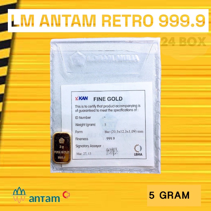 Jual LM ANTM RETRO 5 GR BERSERTIFIKAT 999.9 / LOGAM MULIA ANTAM BERDIRI ...