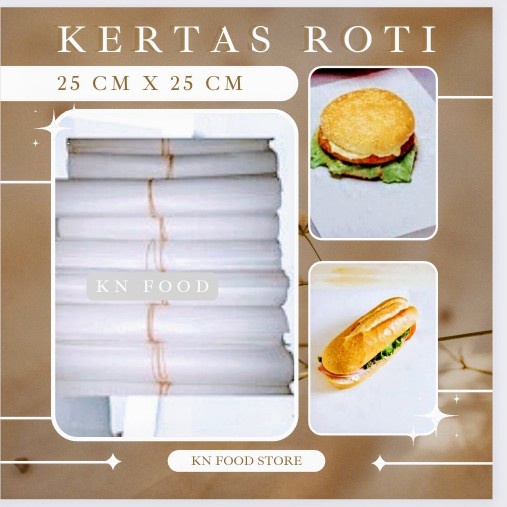 Jual Kertas Roti Putih - Kertas Pembungkus Makanan 50 pcs 1 Gulung -50 ...