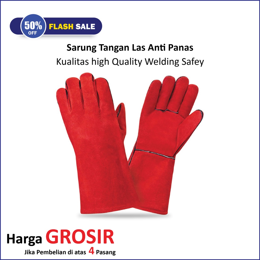 Jual SARUNG TANGAN LAS LISTRIK ANTI PANAS API ARGON SARUNG ARGON KULIT ...