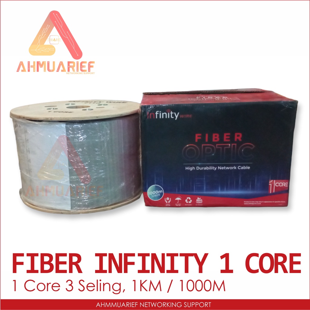 Jual KABEL FIBER OPTIK DROPCORE INFINITY 1 CORE 3 SELING 1KM 1000M 4C 3S FIBER OPTIC CABLE ...