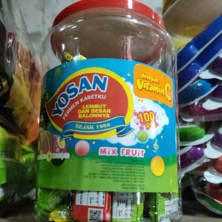 Jual Permen Karet Yosan Mix Fruit Toples | Shopee Indonesia