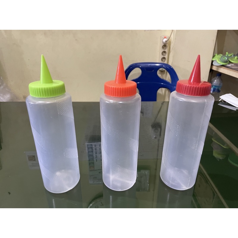 Jual Botol saos mayonaise 300ml / Botol saos tutup kerucut | Shopee ...