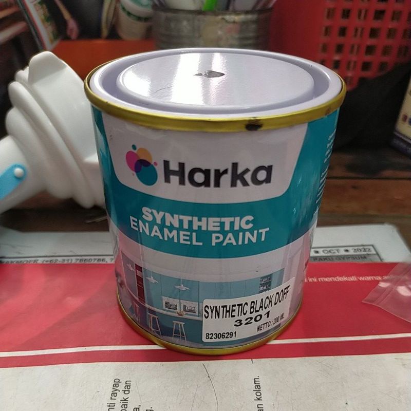 Jual cat besi kayu hitam doff 200 ml HARKA hitam doff,gold, tembaga ...
