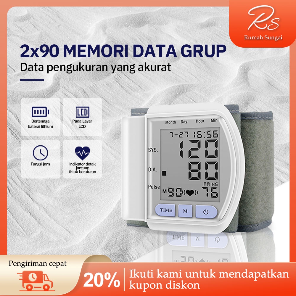 Jual Alat Tensi Darah/Tensimeter Digital Pergelangan Tangan Wrist LCD ...